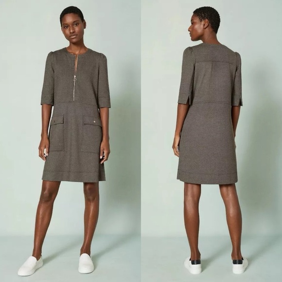 ME+EM | Dresses | Meem Twill Ponte Cargo Dress In Light Khaki Size 6 ...